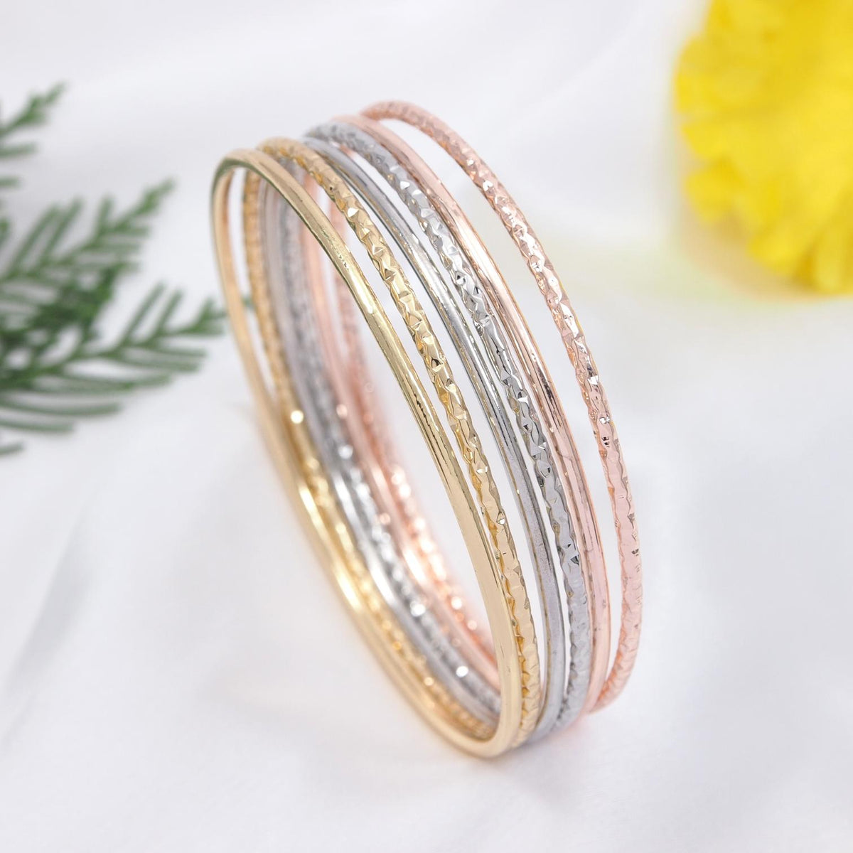 Three Tone Bangles – Tarohi Jewels - Parsva Fashion - 27AFJPD7428K1Z6
