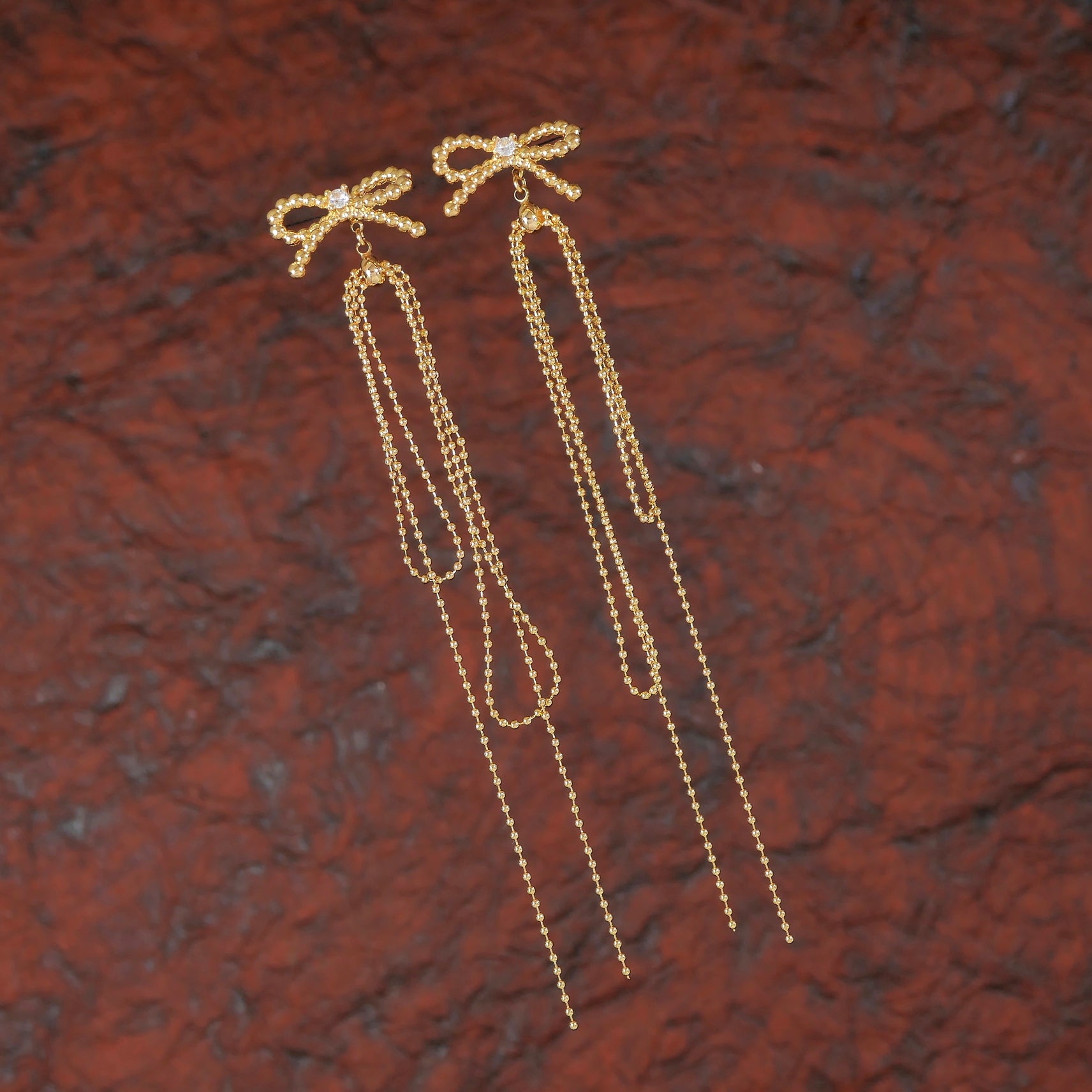 Korean Gold/Silver Plated Bow Shaped Dangler Earring – Tarohi Jewels ...